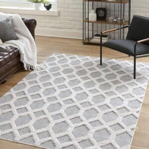 Unique Loom Casa Collection Area Rug - Havana (9' 10" x 12' 2" Rectangle, Anthracite Gray/ Ivory)