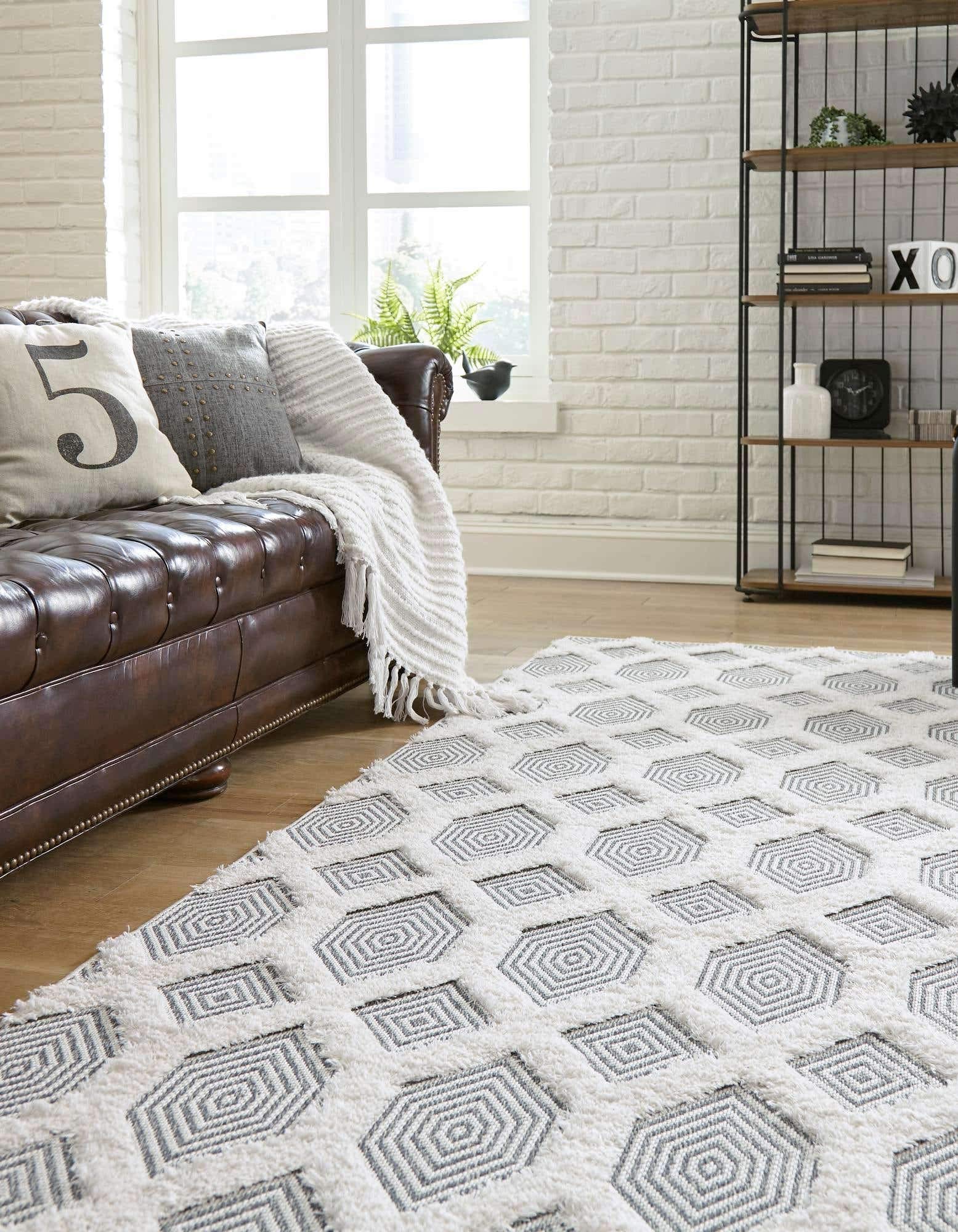 Unique Loom Casa Collection Area Rug - Havana (9' 10" x 12' 2" Rectangle, Anthracite Gray/ Ivory)