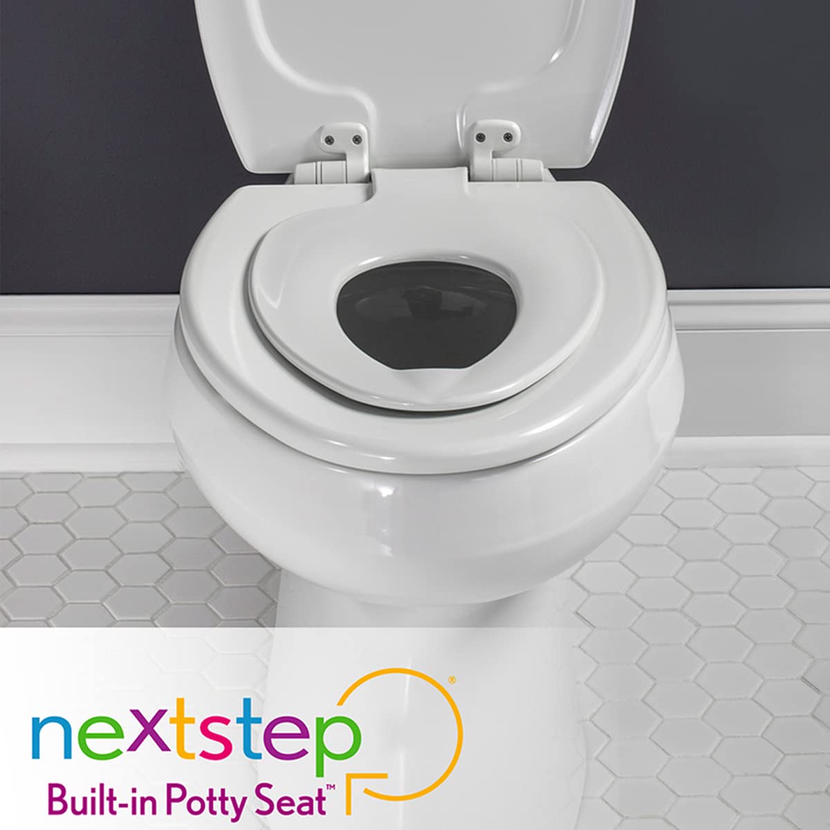 NextStep2 Elongated Potty Training Toilet Seat with Soft Close & P is for Potty! Sesame Street Lift-the-Flap Book