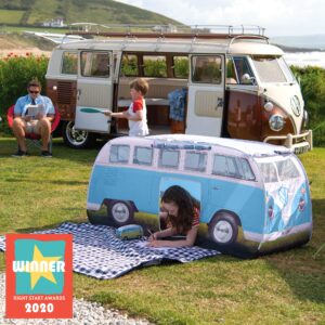 Board Masters Volkswagen Pop Up Kids Play Tent – Outdoor Indoor Instant Beach Sun Shelter Tent for Kids Baby Toddler – VW Camper Van Bus - Multiple Colours