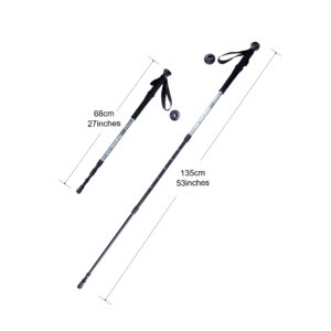 KingCamp Hiking Walking Trekking Trail Pole Collapsible, Lightweight, Shock-Absorbent, Hiking, Walking & Running Adjustable, 4 Seasons, Sliver (2 PC), One Size, KA8037_Silver