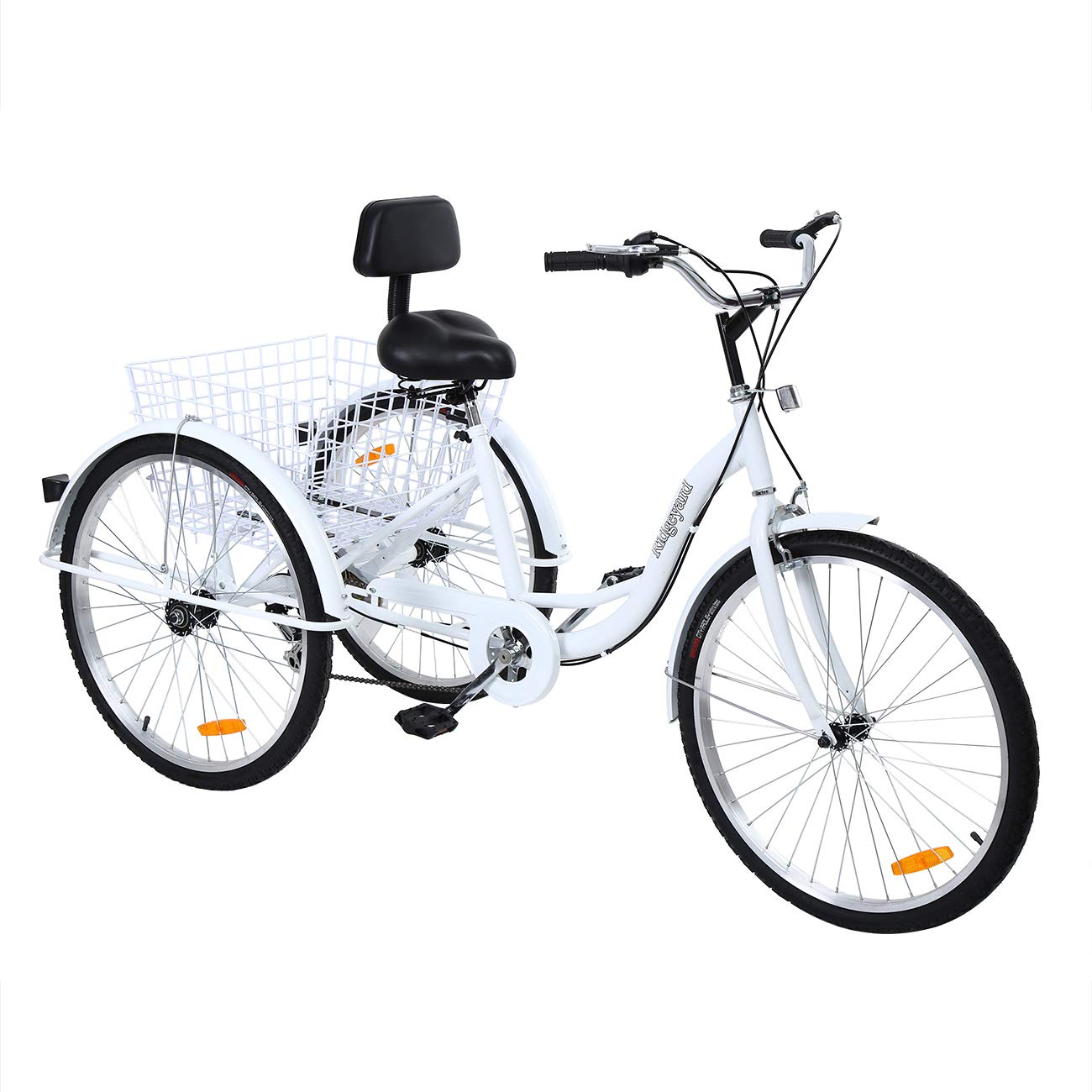 Iglobalbuy 26 Inch Adult Tricycles Series 7 Speed 3 Wheel Bikes for Adult Tricycle Trike Cruise Bike Large Size Basket for Recreation, Shopping,Exercise Men's Women's Bike