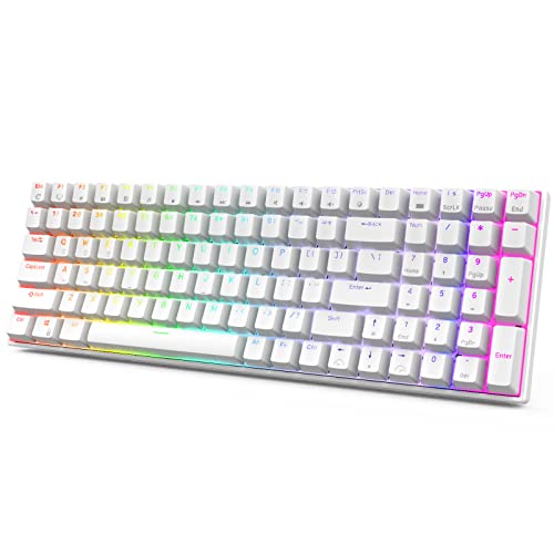 RK ROYAL KLUDGE RK100 2.4G Wireless/Bluetooth/Wired RGB Mechanical Keyboard, 100 Keys 3 Modes Connectable Hot Swappable Brown Switch Gaming Keyboard for Win/Mac