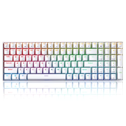 RK ROYAL KLUDGE RK100 2.4G Wireless/Bluetooth/Wired RGB Mechanical Keyboard, 100 Keys 3 Modes Connectable Hot Swappable Brown Switch Gaming Keyboard for Win/Mac