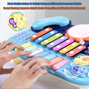 Musical Toys for Toddlers 1-3 6 in 1 Multifunction Baby Musical Toys Piano Drum Set Xylophone Bead Maze Gear Kids Phone Toys Electronic Learning Toys for Baby Infant Toddler Birthday Gifts for Kids