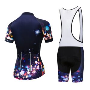 PSPORT Cycling Jersey Sets Women Summer Short Sleeve Biking Shirt Tops Bib Shorts Cycling Clothing Apparel