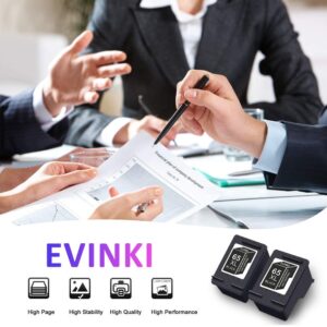 EVINKI Remanufactured Ink Cartridge Replacement for HP 65 HP 65XL for Envy 5055 5052 5058 DeskJet 3755 2655 3720 3722 3723 3730 3732 3752 3758 2652 2624 Printer (2B)