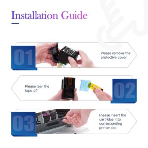 EVINKI Remanufactured Ink Cartridge Replacement for HP 65 HP 65XL for Envy 5055 5052 5058 DeskJet 3755 2655 3720 3722 3723 3730 3732 3752 3758 2652 2624 Printer (2B)