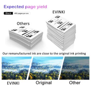 EVINKI Remanufactured Ink Cartridge Replacement for HP 65 HP 65XL for Envy 5055 5052 5058 DeskJet 3755 2655 3720 3722 3723 3730 3732 3752 3758 2652 2624 Printer (2B)