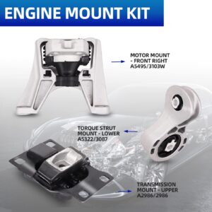 Engine Motor Mount Set-Compatible with Fits for 2008 2009 2010 2011 Ford Focus 2.0L Auto 3PCS,A5322 A2986 A5495