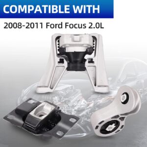 Engine Motor Mount Set-Compatible with Fits for 2008 2009 2010 2011 Ford Focus 2.0L Auto 3PCS,A5322 A2986 A5495