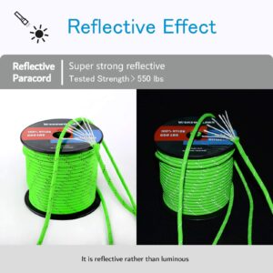 WEREWOLVES Reflective 550&176 lb Paracord - Nylon, Rope Roller,7&3 Strand Utility Parachute Cord for Camping Tent, Outdoor Packaging