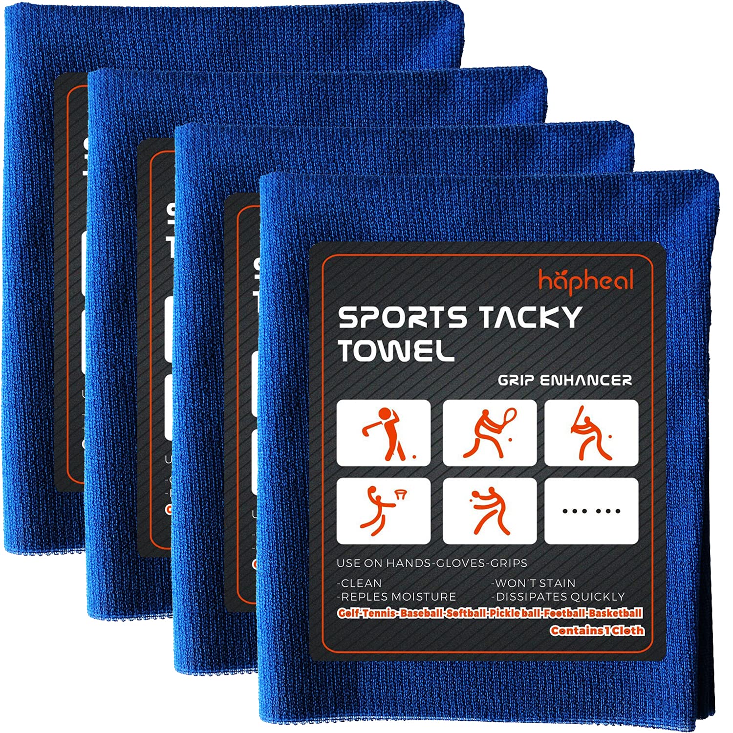 hapheal Tacky Towel Grip Enhancer- Perfort for Tennis,Pickle Ball,Base Ball,Golf,Football,Basketball