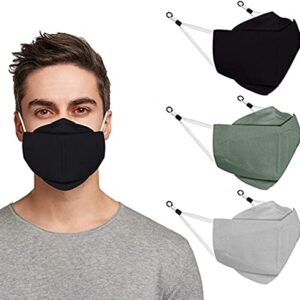 IndoTribe 3D Anti Fogging Cloth Face Mask With Nose Wire & Adjustable Earloops (Pack of 3)