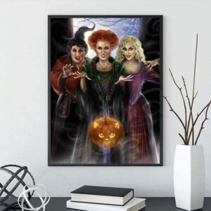 Diamond Painting Kits for Adults -Witches Diamond Painting Kits for Adults Beginners,Witches Diamond Painting Kits Home Wall Decor Gift(16'x20 inch)