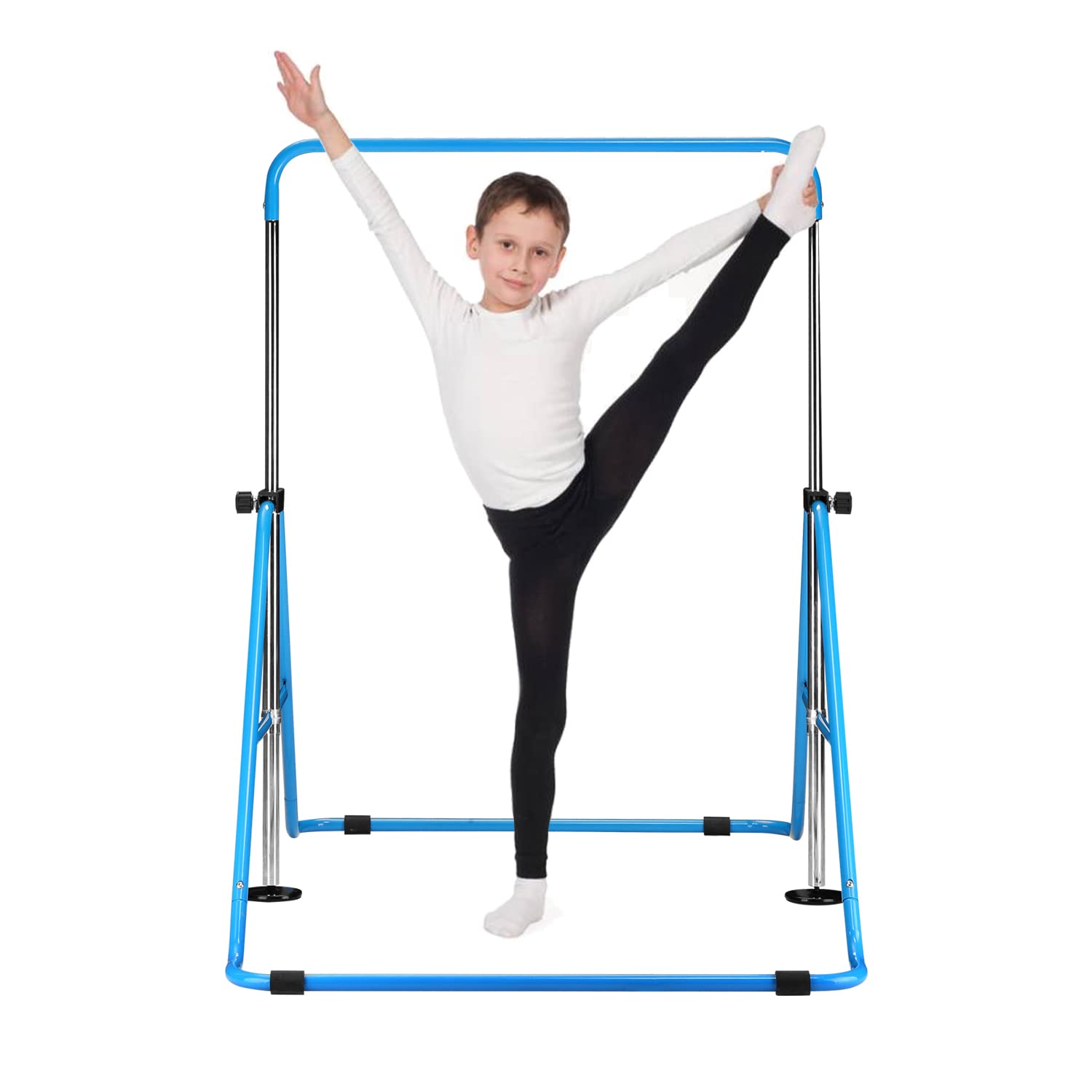 PUPZO Gymnastics Bar Height Adjustable Horizontal Kip Bar Folding Junior Training Bar for Kids