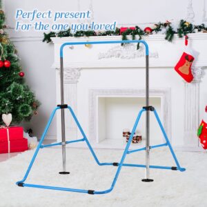 PUPZO Gymnastics Bar Height Adjustable Horizontal Kip Bar Folding Junior Training Bar for Kids