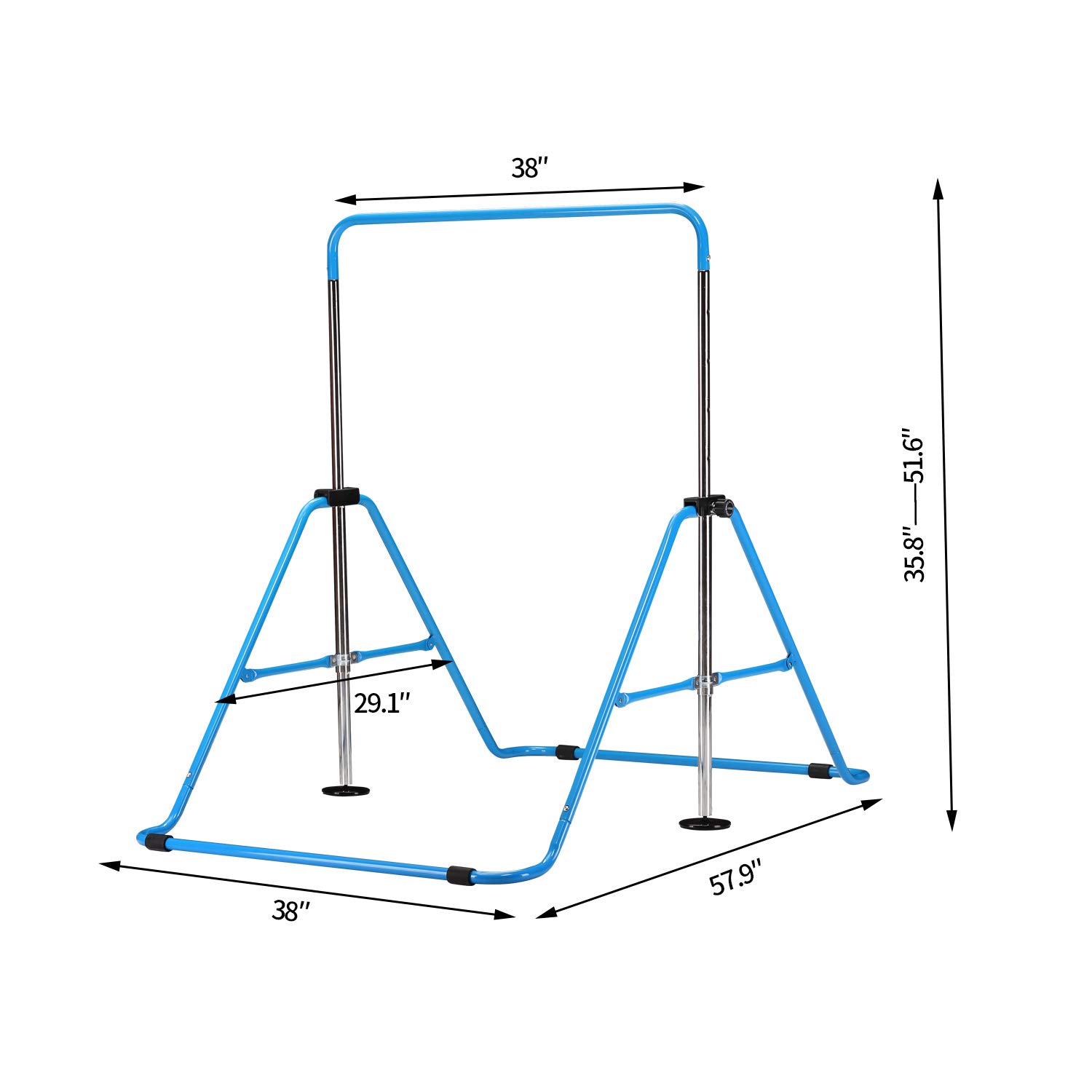 PUPZO Gymnastics Bar Height Adjustable Horizontal Kip Bar Folding Junior Training Bar for Kids