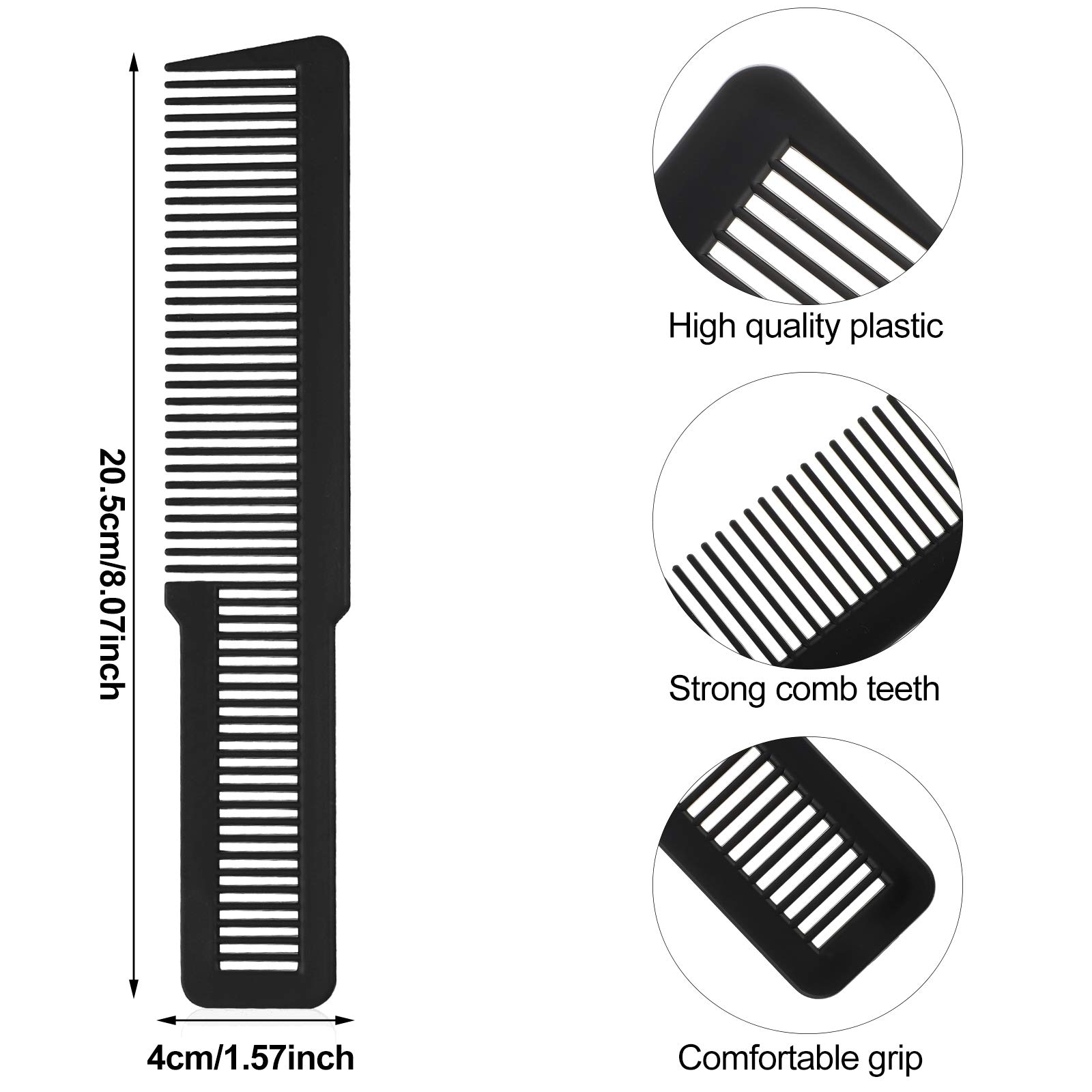 6 Pieces Hair Cutting Comb Professional Styling Comb Barber Styling Hair Comb Clipper Cutting Comb for Stylists and Barbers (Black)