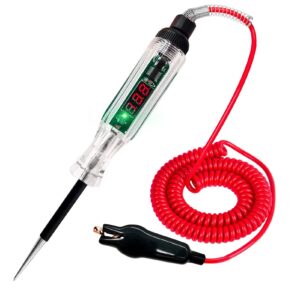 awblin automotive test light digital led circuit tester, dc 2.6v-32v auto electric tester light tool with voltmeter and probe for checking vehicle car truck motorcycle boat fuses and battery voltage