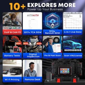 Autel MaxiPRO MP900TS Scanner, 2024 8IN MP900-TS Upgrade of MP900BT/ MS906TS/ MP808S-TS, DoIP CAN-FD, Full TPMS as MS906 Pro-TS, Advanced ECU Coding, 40+ Services, BiDirectional Control, Auto Scan 2.0