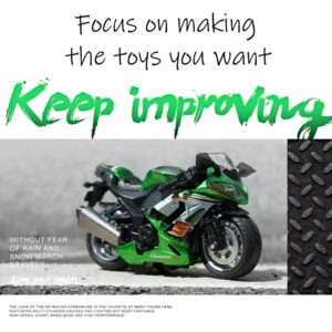 Gilumza Pull Back Motorcycle Toys, Tiny Gift with Music Lighting, Race Motorcycles Toy for Boys Kids Age 3 4 5 6 7 8 Year Old (Green)