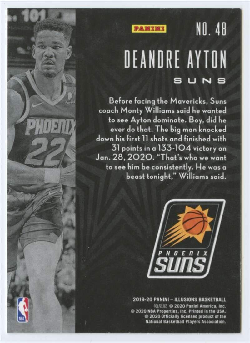 2019-20 Panini Illusions #48 Deandre Ayton Phoenix Suns NBA Basketball Trading Card