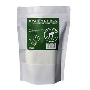 Beasty Chalk - Chalk Ball, 80 gram - Premium Gym Chalk in Refillable Sock - Non Toxic - Great for Climbing, Gymnastics, Weightlifting, Crossfit, Pool, Training