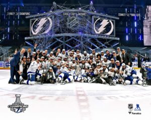 tampa bay lightning unsigned 2020 stanley cup champions team celebration photograph - original nhl art and prints