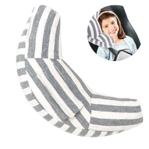 car seat travel pillow neck support cushion pad for kids, wenmei super soft headrest shoulder pad in car, universal safety belt sleeping pillow for children adults, compatible with all cars (gray)