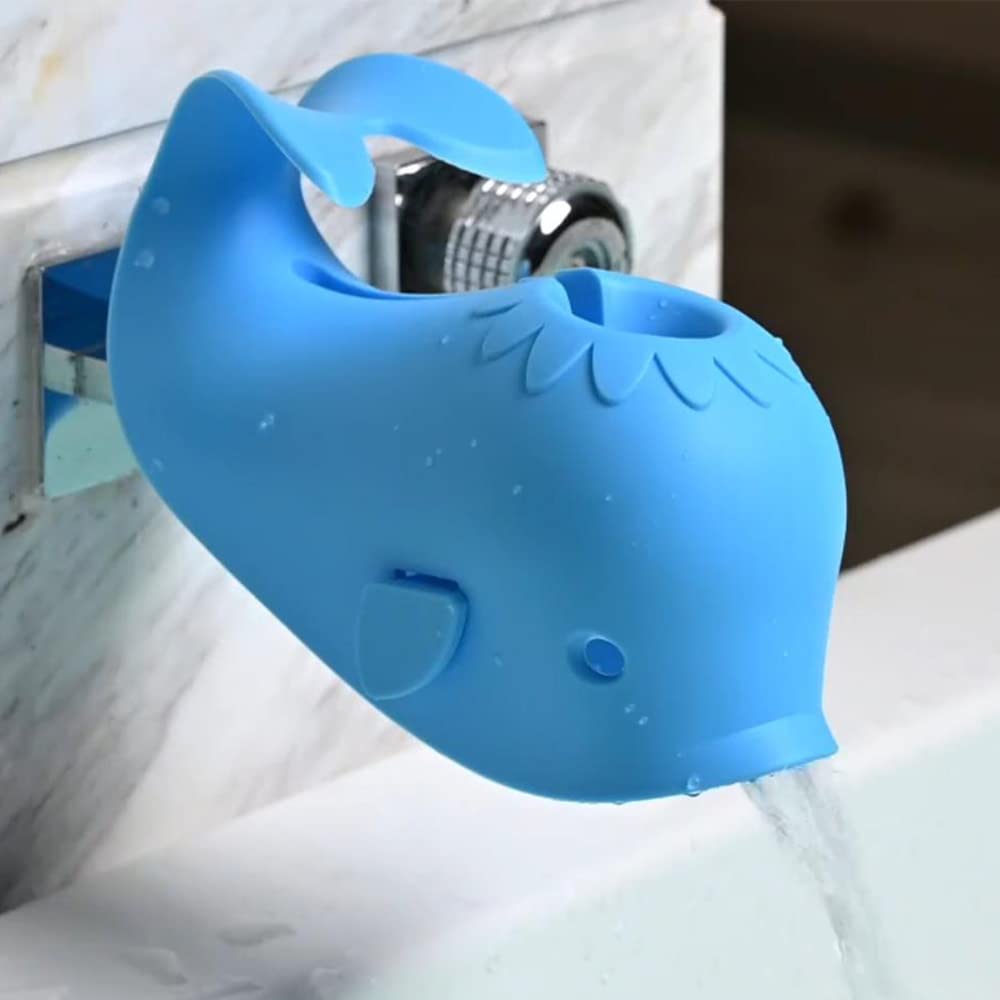 ALIBEBE Faucet Cover Bathtub Baby Tub - Bath Spout Cover Baby Bathtub, Faucet Cover Baby Bathtub Silicone Whale for Kids, Toddlers