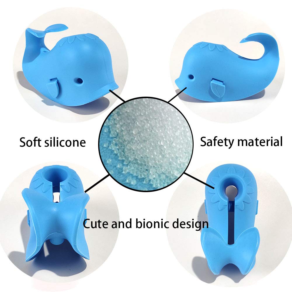 ALIBEBE Faucet Cover Bathtub Baby Tub - Bath Spout Cover Baby Bathtub, Faucet Cover Baby Bathtub Silicone Whale for Kids, Toddlers