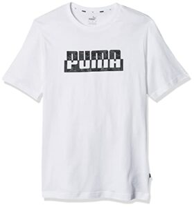 puma mens core camo graphic tee tshirt, puma white, xsmall us