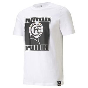 puma mens puma intl tee tshirt, puma white, xsmall us