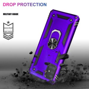 LUMARKE for Galaxy A51 Case with Screen Protector（2 Pack,Pass 16ft Drop Test Military Grade Heavy Duty Cover with Magnetic Kickstand,Protective Phone Case for Samsung Galaxy A51 Purple