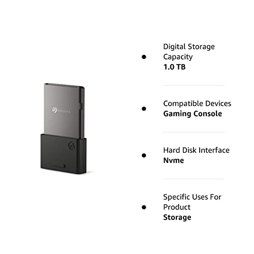 Seagate Storage Expansion Card for Xbox Series X|S, 1TB, SSD, NVMe Expansion SSD (STJR1000400)