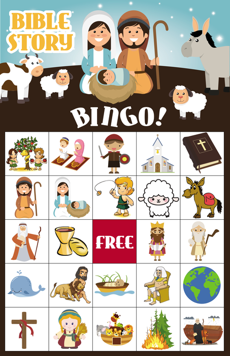 Digital Bible Bingo, Printable Sunday School Bingo Game