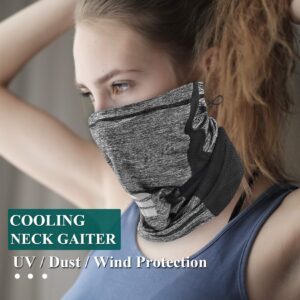 LANVODO UV Protection Neck Gaiter, Adjustable Cooling Neck Gaiter for Men and Women, Dust Bandana for Outdoor Running, Hiking, Cycling