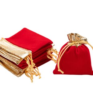 KAOYOO 25pcs 4.7"x5.9"/12cmx15cm Drawstring Velvet Gift Bags for Wedding,Birthdays,Christmas, Jewelry Packing