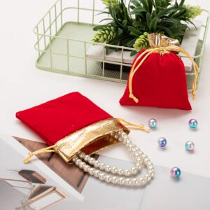 KAOYOO 25pcs 4.7"x5.9"/12cmx15cm Drawstring Velvet Gift Bags for Wedding,Birthdays,Christmas, Jewelry Packing