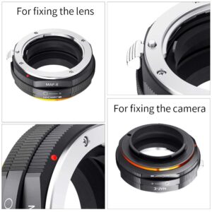 K&F Concept Lens Mount Adapter Compatible for Sony Alpha Minolta AF A-Type Lens to NEX E-Mount Mirrorless Camera with Matting Varnish Design