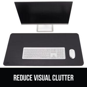 Gorilla Grip Desk Mat, Non Slip and Heat Resistant Mouse Pad, Soft PU Leather Pads, Dual Sided Blotter, Desktop Protector Covers for Home Office Keyboard Laptop Computer and Writing, 23.6x13.7, Black