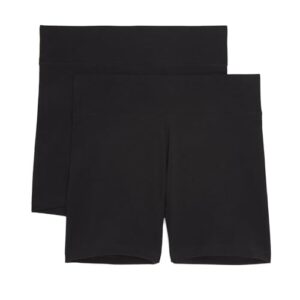 jockey women's 2 pack bike short 5'', deep black/deep black, small