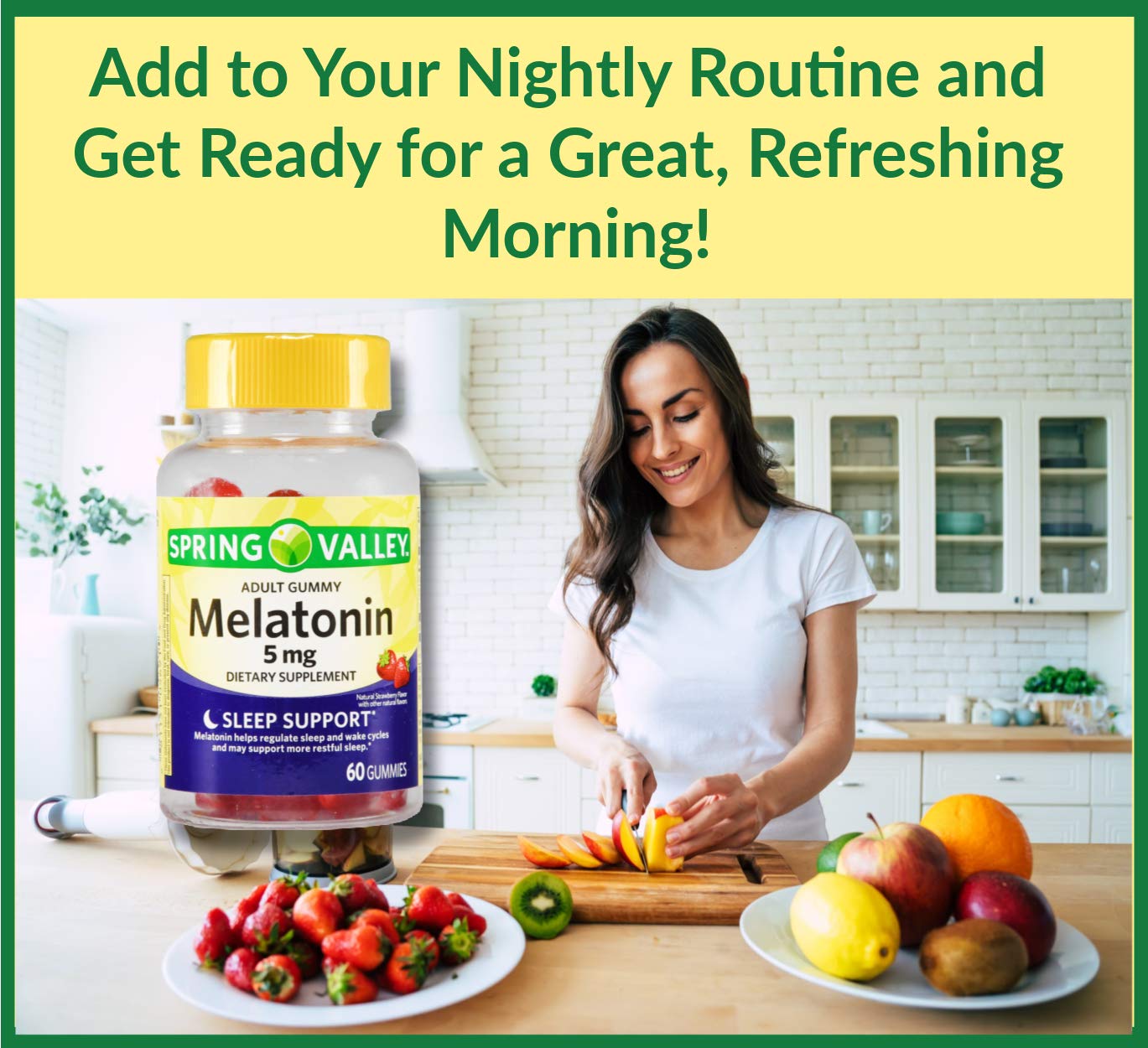 PREMIUM-FUSION Melatonin Gummies 5mg for Adults. Sleep Support from Spring Valley + Guide to Supplements