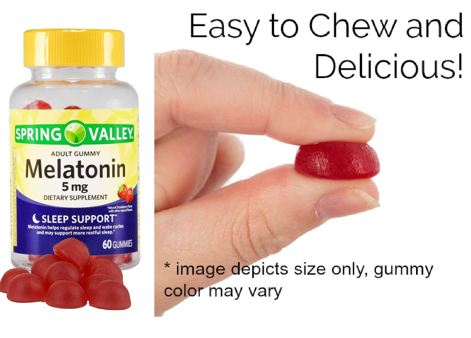 PREMIUM-FUSION Melatonin Gummies 5mg for Adults. Sleep Support from Spring Valley + Guide to Supplements