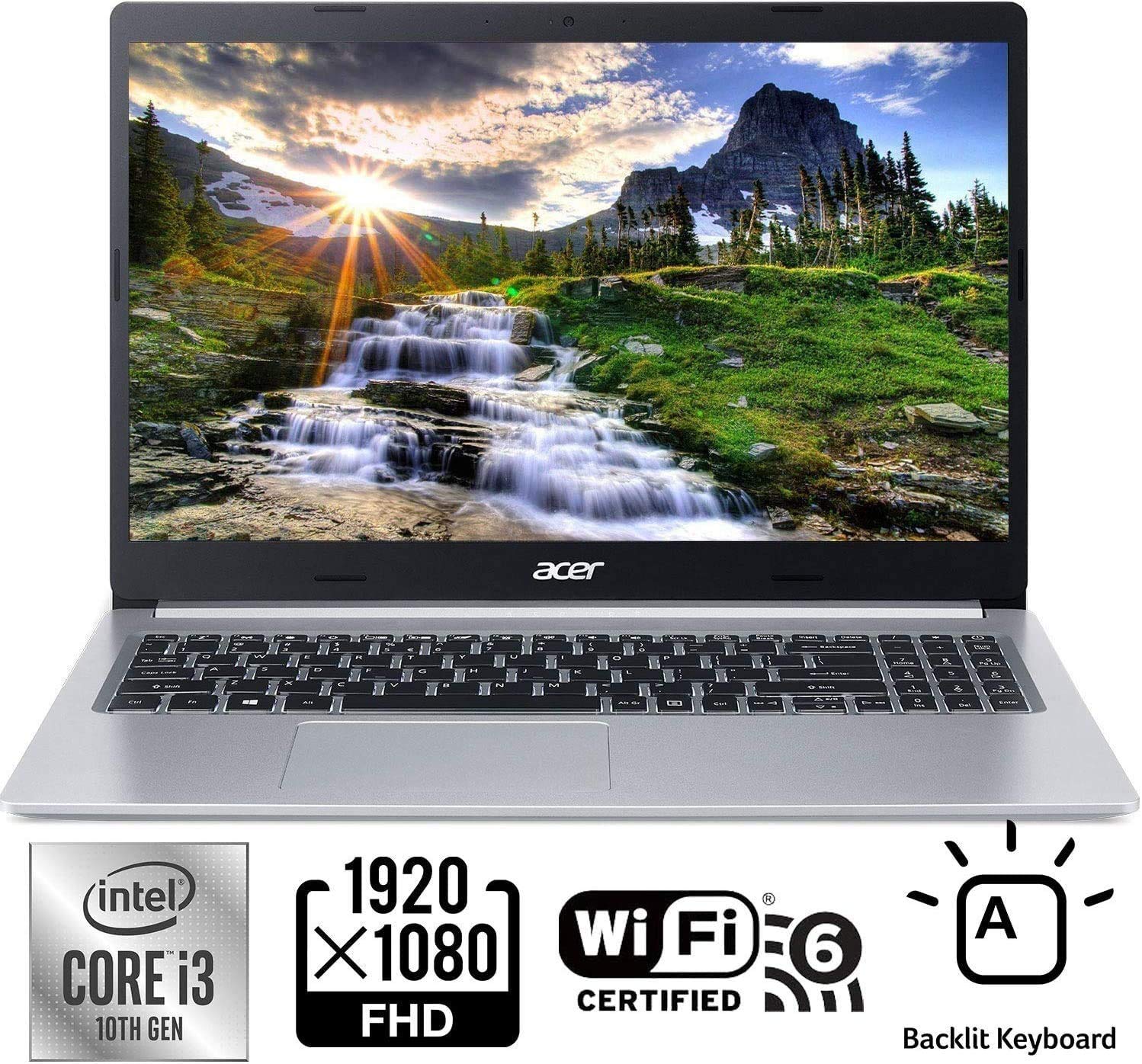 acer Newest Aspire 5 15.6" FHD Laptop, Intel Dual Core i3 CPU, 8GB DDR4 RAM, 128GB PCIe SSD, WiFi 6, Windows 11 Bundle with GalliumPi Accessories