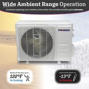 PIONEER Diamante Series Ductless Mini-Split Air Conditioner Inverter Heat Pump Full Set with 16 Ft. Kit