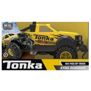 Tonka Steel Classics Pickup Truck - Yellow, Friction Powered, Ages 3+, Sturdy Steel & Plastic