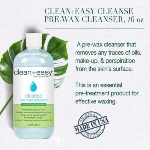 Clean + Easy Cleanse Pre Wax Cleanser & Soothe Aloe Vera Gel Post Waxing Treatment, 16 oz each