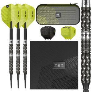 target darts echo 12 19g 90% tungsten soft tip darts set, 20g, black and green (210046)